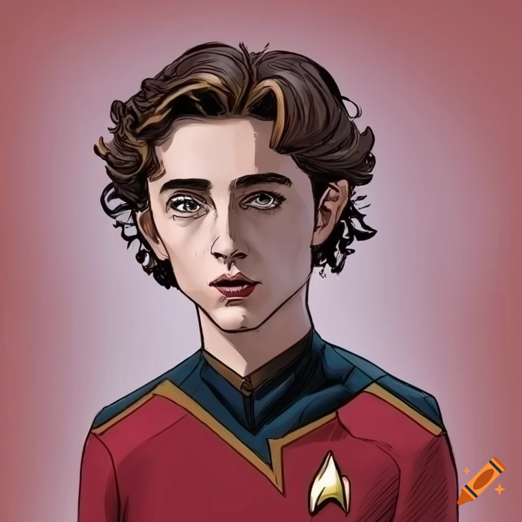 Cartoon art of timothee chalamet as praetor shinzon from star trek ...