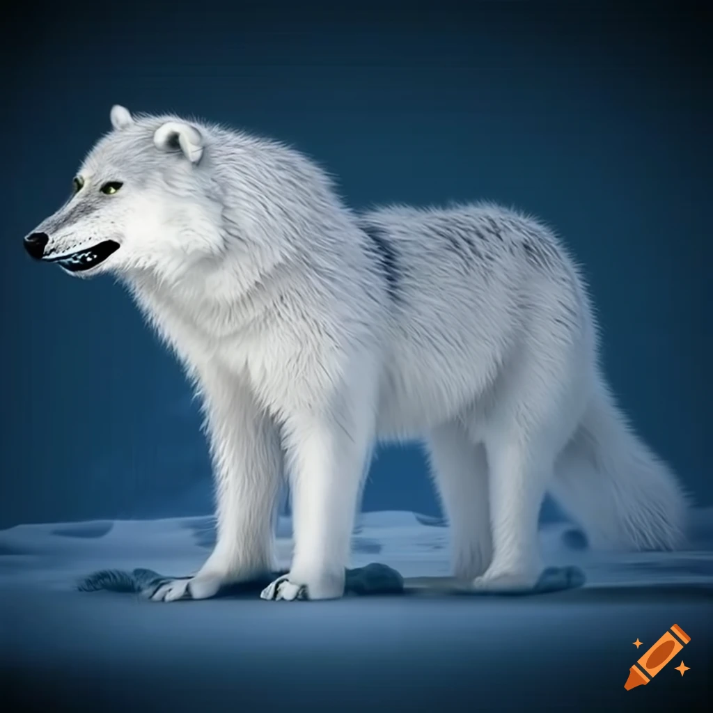 Norse fenrir wolf in snowy mountain landscape on Craiyon