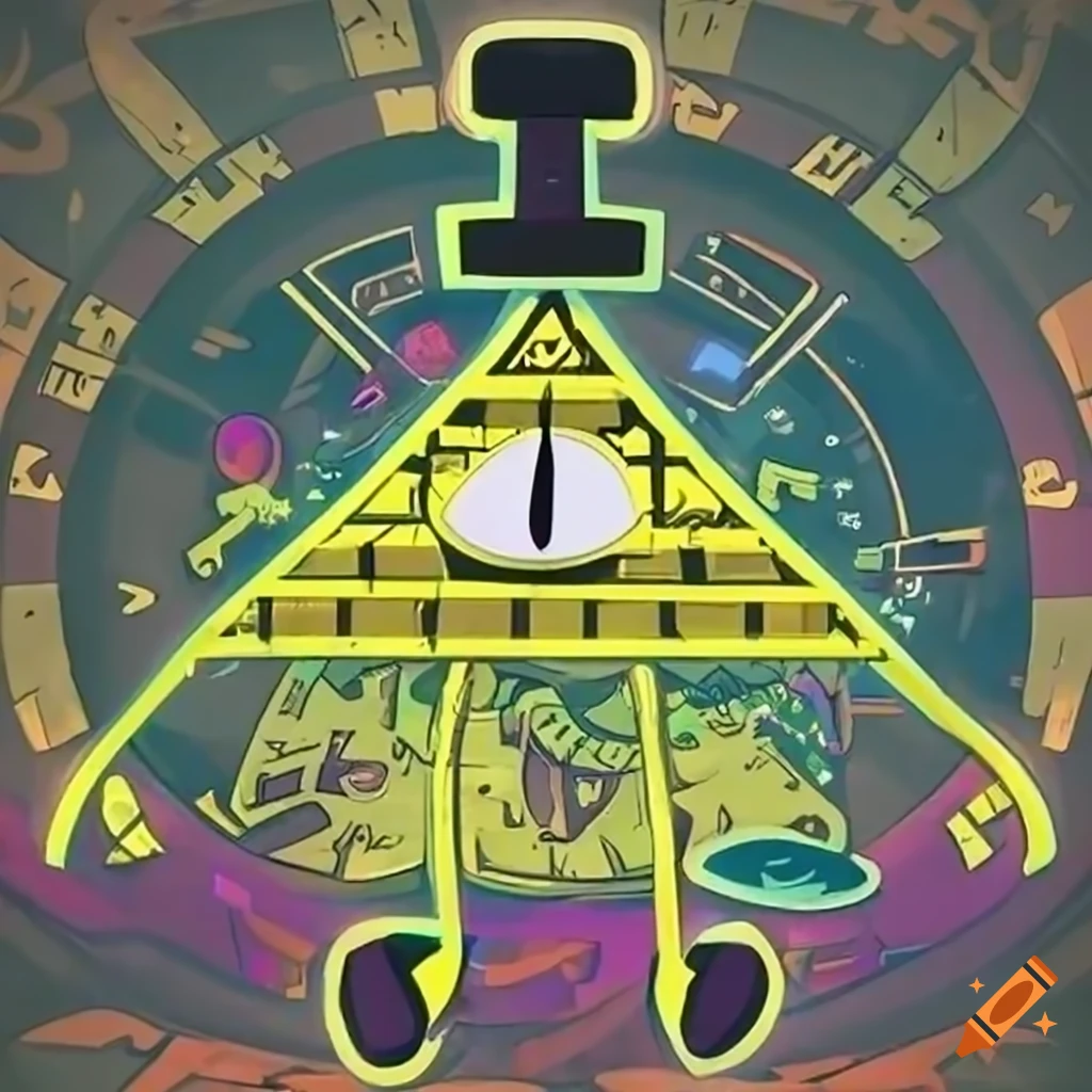 Artwork of dogs playing poker with bill cipher on Craiyon