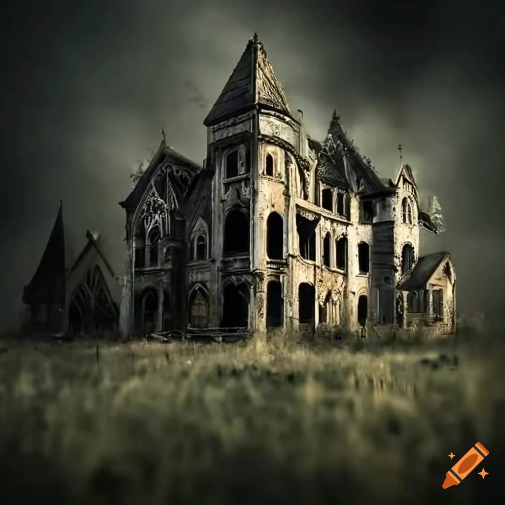 Desolate farmhouse under mysterious blue laser beam sky on Craiyon