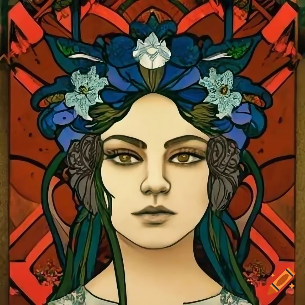 Art nouveau poster of mila kunis pixie on Craiyon