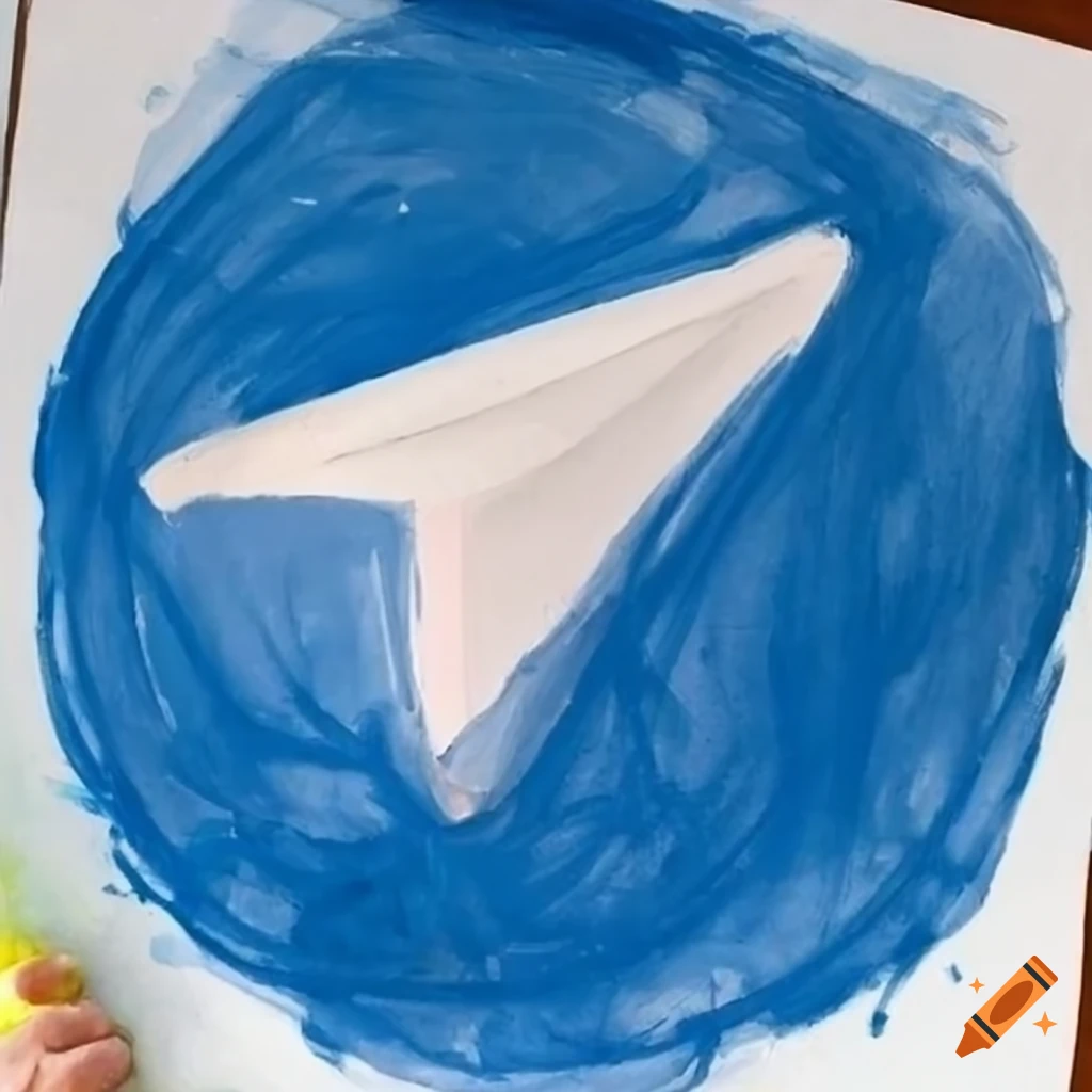 Colorful kids painting of telegram logo on Craiyon