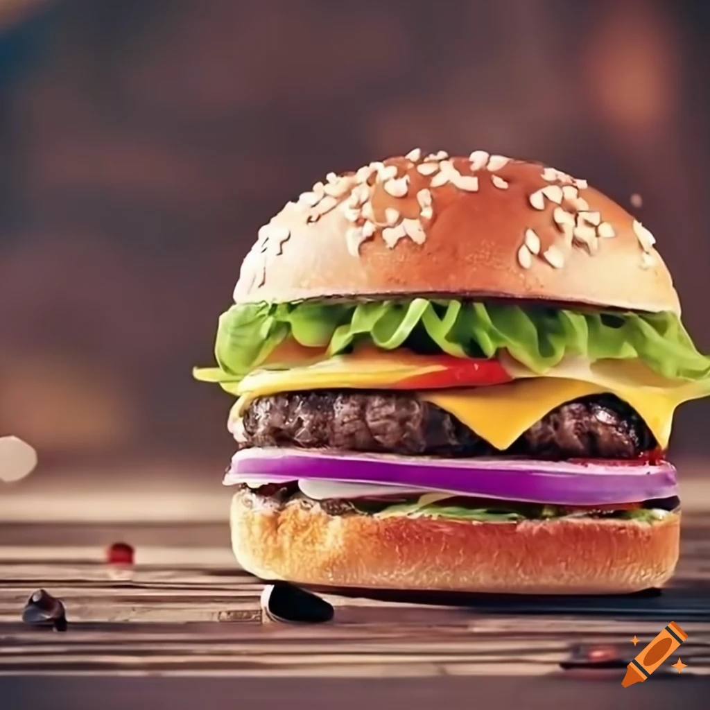 Delicious burger on Craiyon