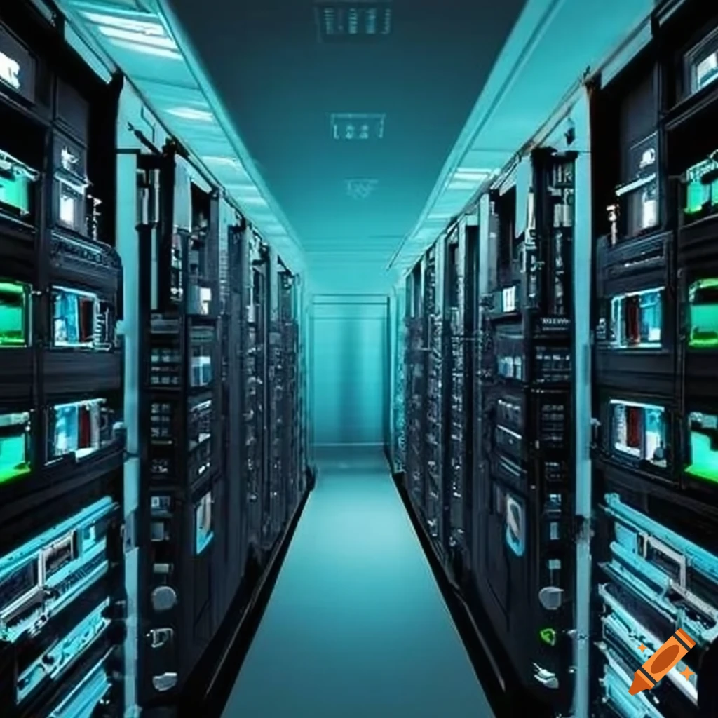 Image of a server room on Craiyon