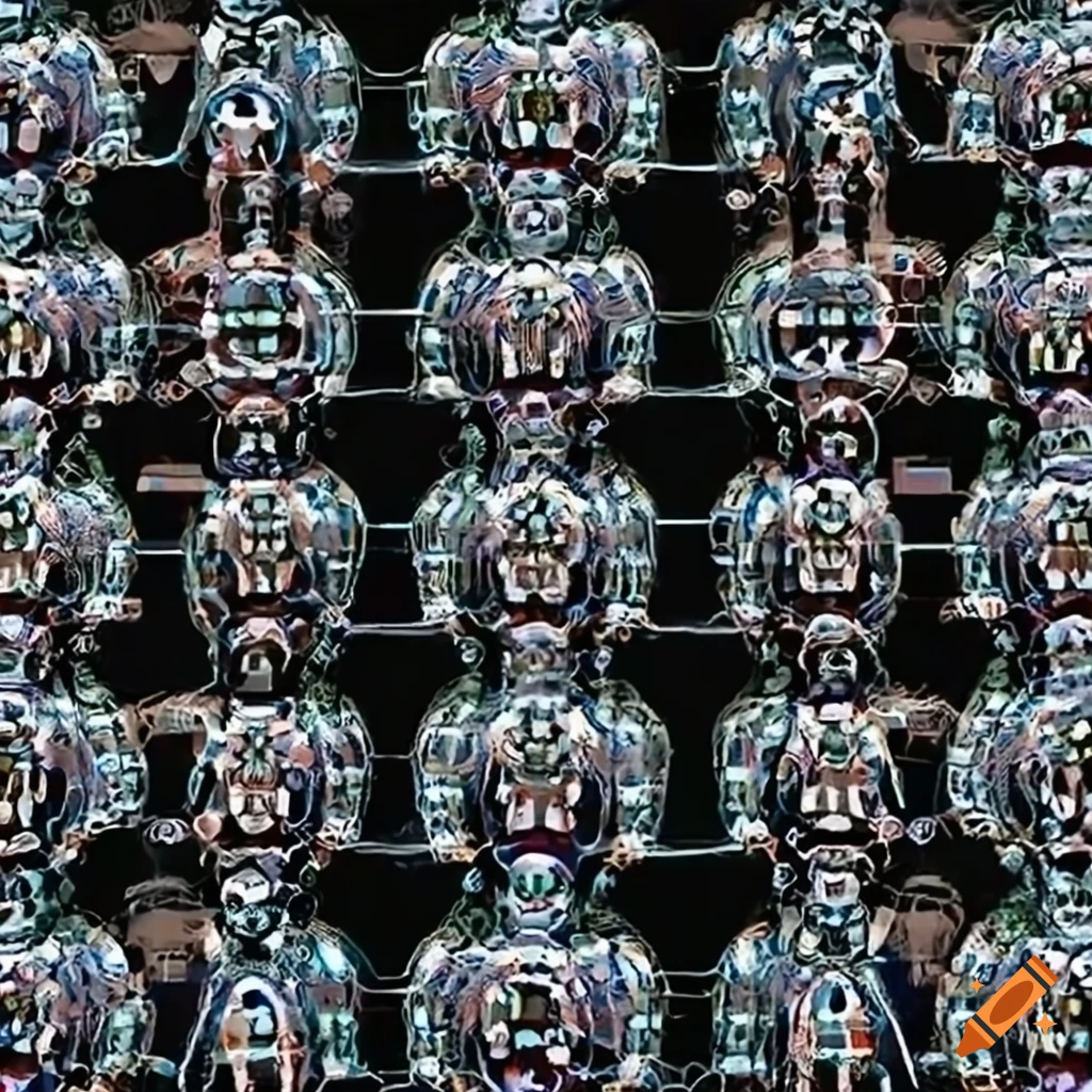 Pattern for obscuring identity from facial recognition on Craiyon