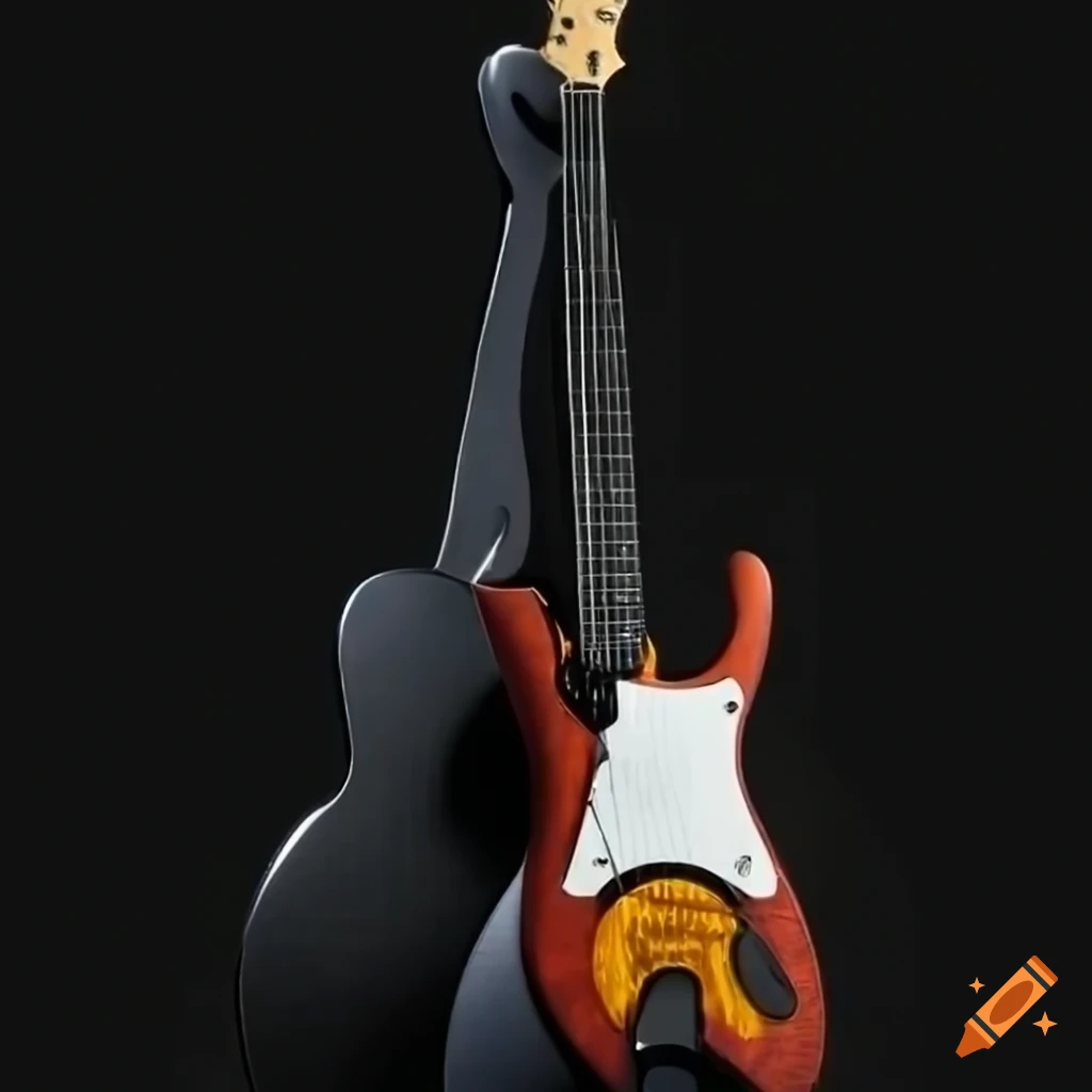 Modern ergonomic electric guitar on Craiyon