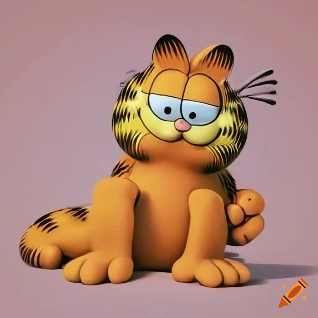 Close up of garfield's feet on Craiyon