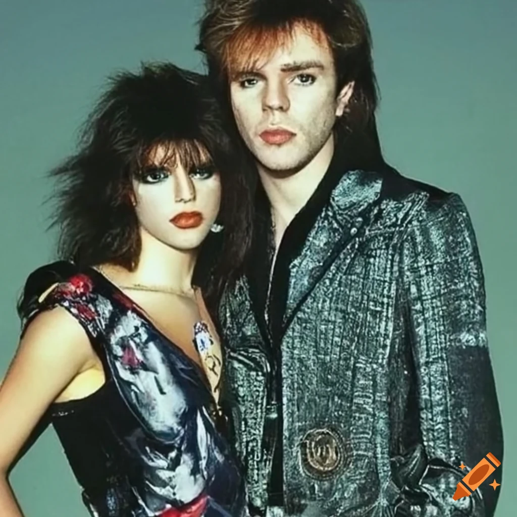 Retro image of John Taylor and his twin sister in the 80s on Craiyon