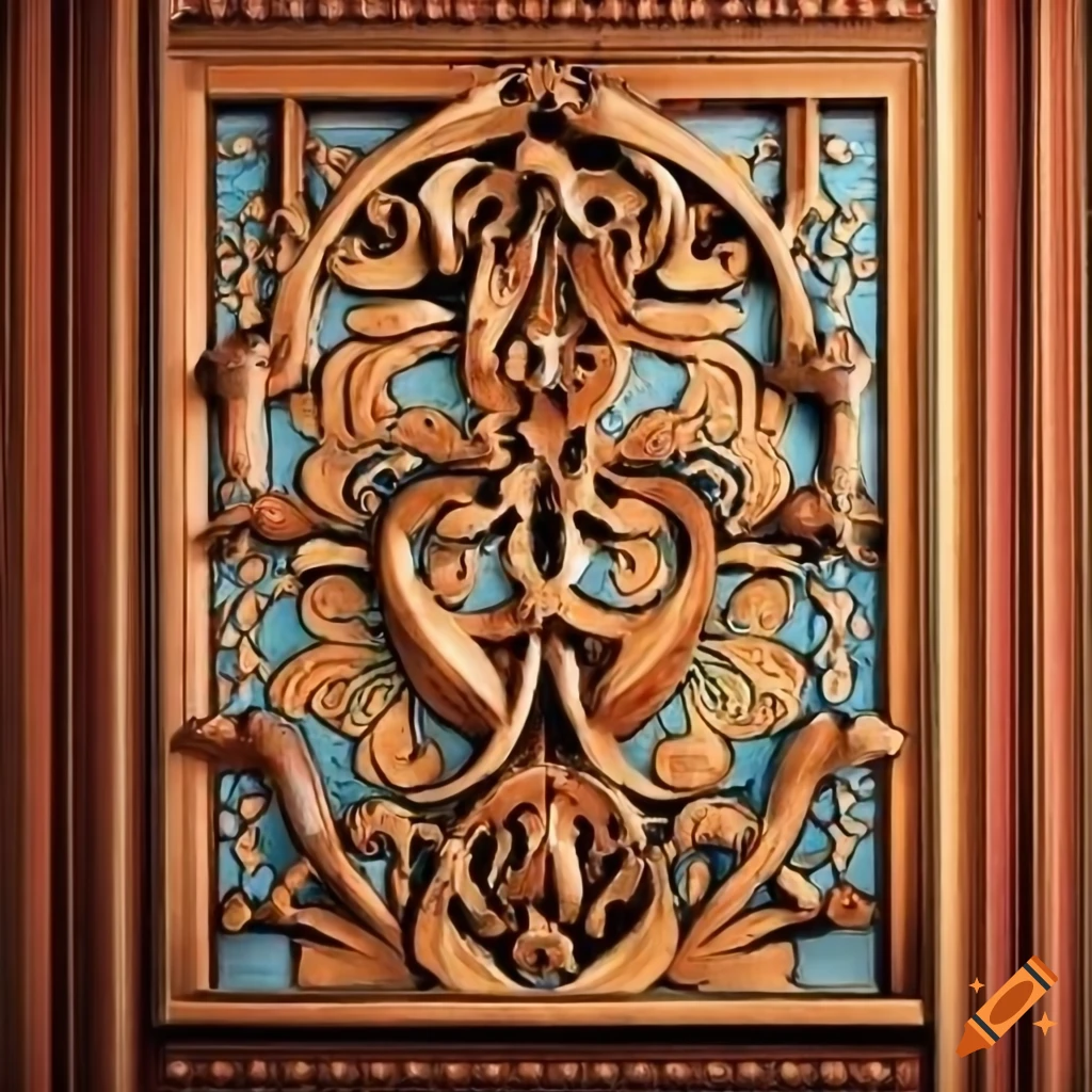 Intricate art nouveau panel pattern on Craiyon