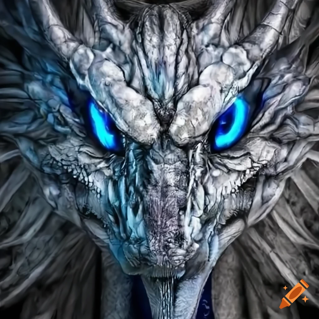 Majestic blue-eyed dragon in high resolution