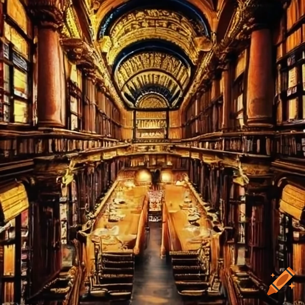 Old damascus library on Craiyon