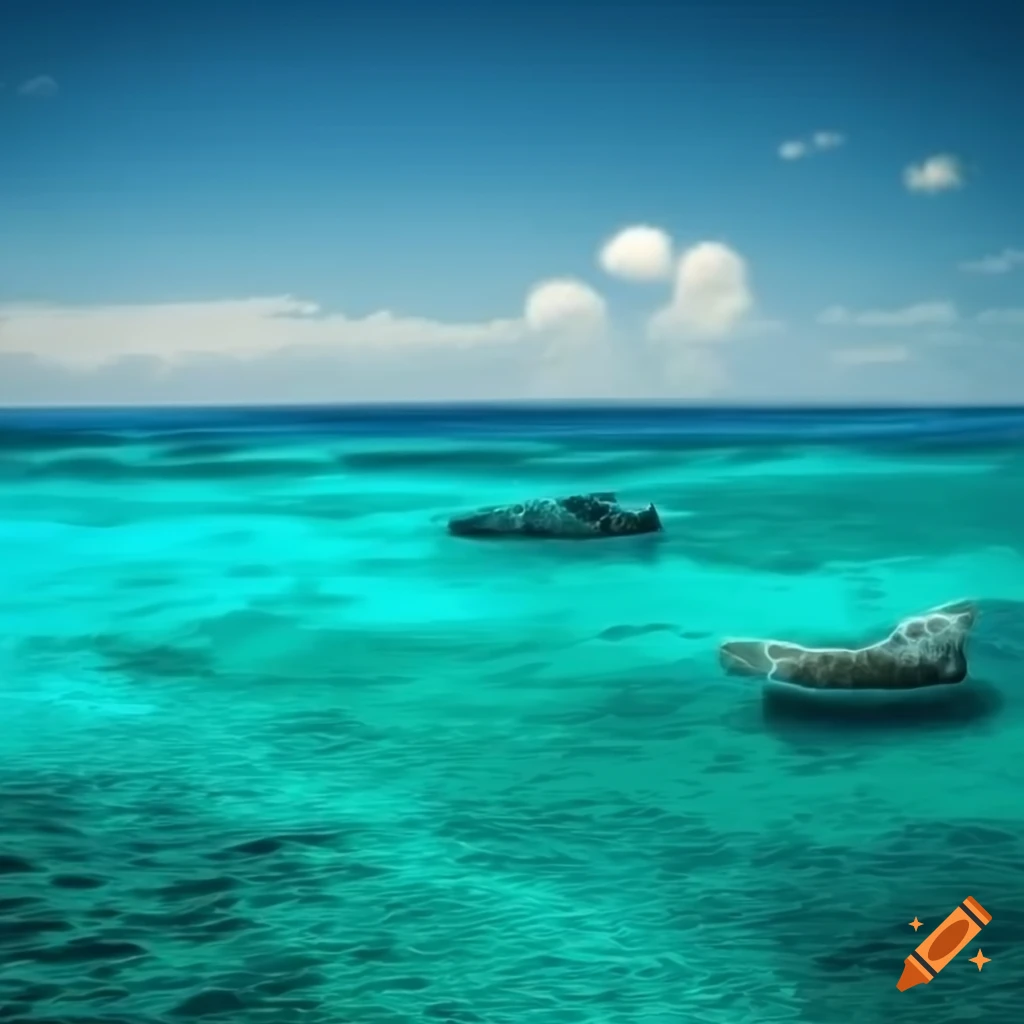 Turquoise calm sea landscape in inkscape