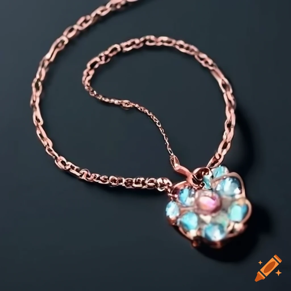 Close-up of a magic necklace on Craiyon