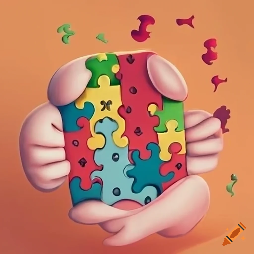 Puzzle with a symbol of friendship on Craiyon