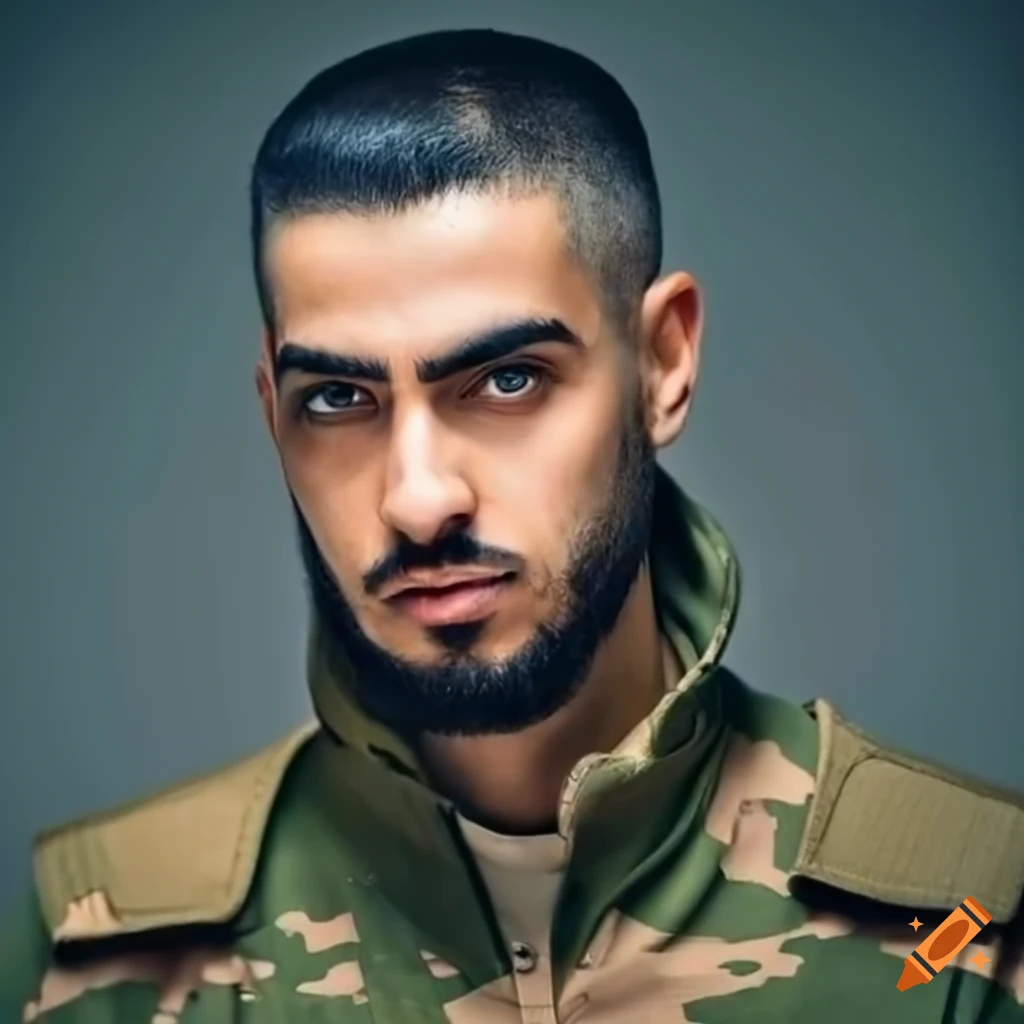 Image of an arabic man in military attire on Craiyon