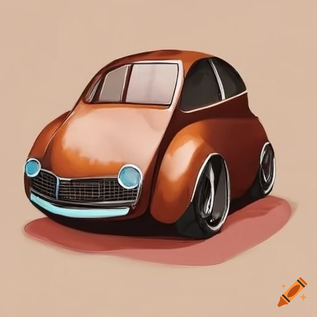 Unique car shaped like a hazelnut on Craiyon