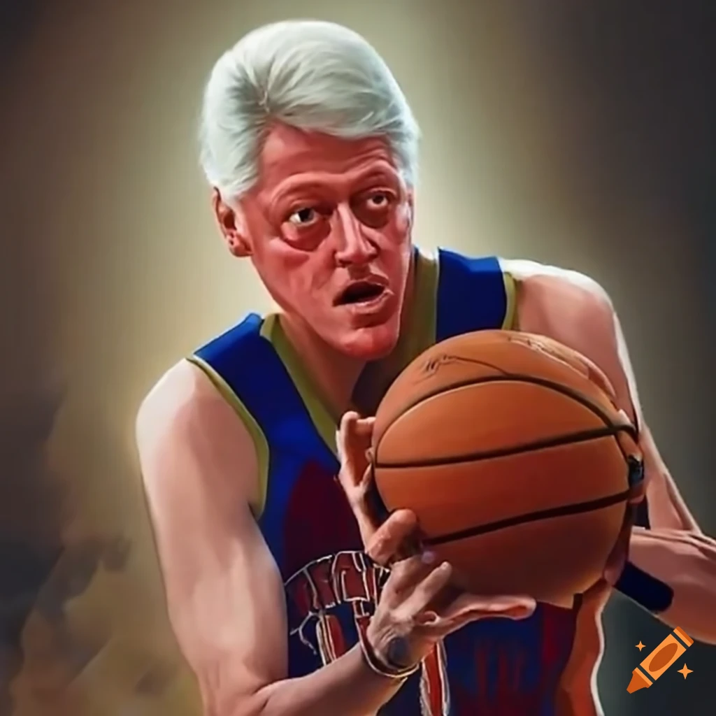 Bill clinton playing basketball