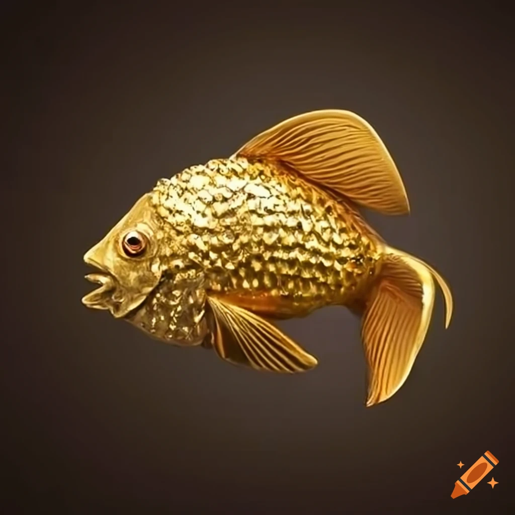 Golden fish sculpture on Craiyon