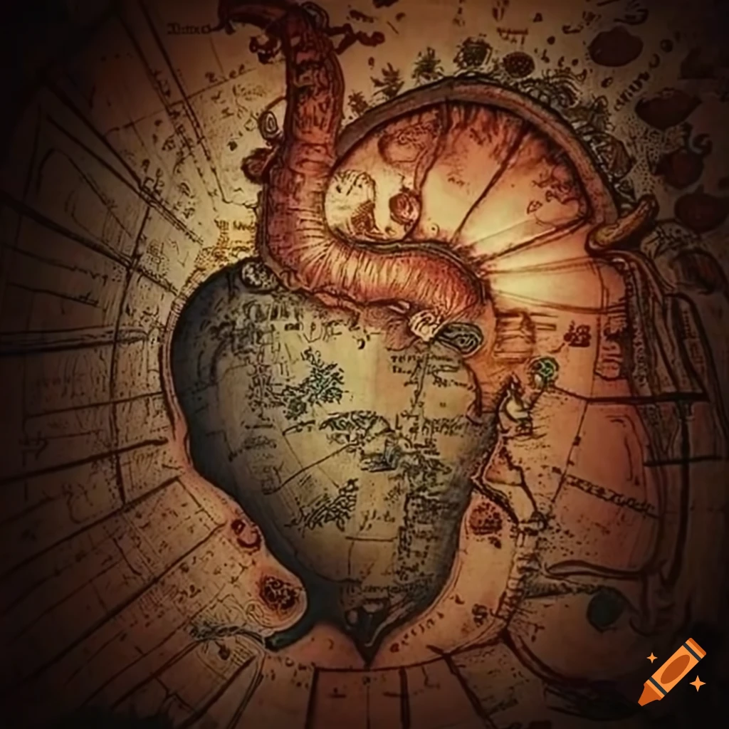 Intricate Ancient Map Of Love And Loss