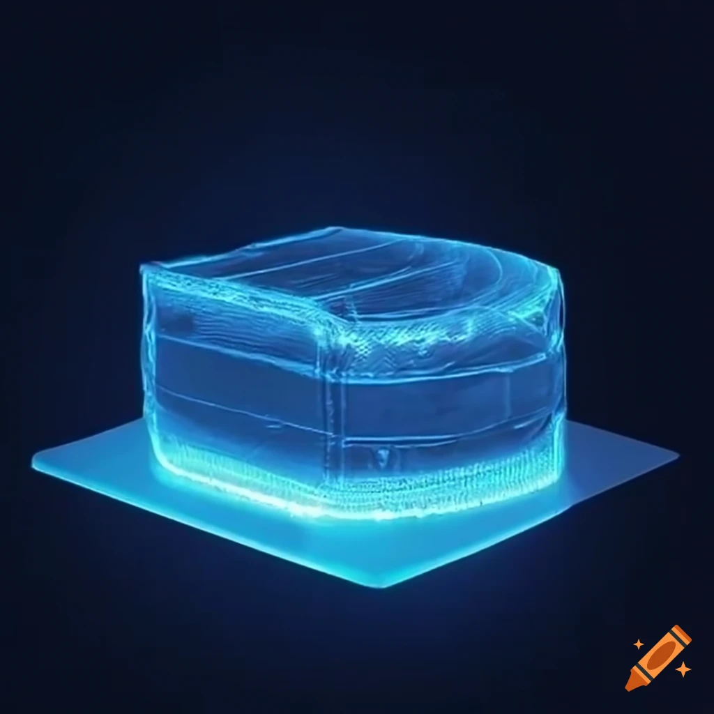 Hologram of a futuristic cake slice
