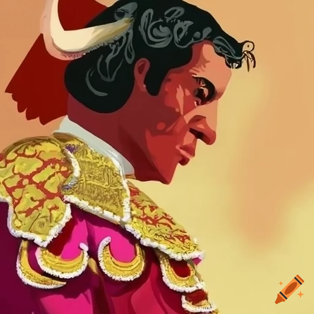 Bullfighter and bull on Craiyon