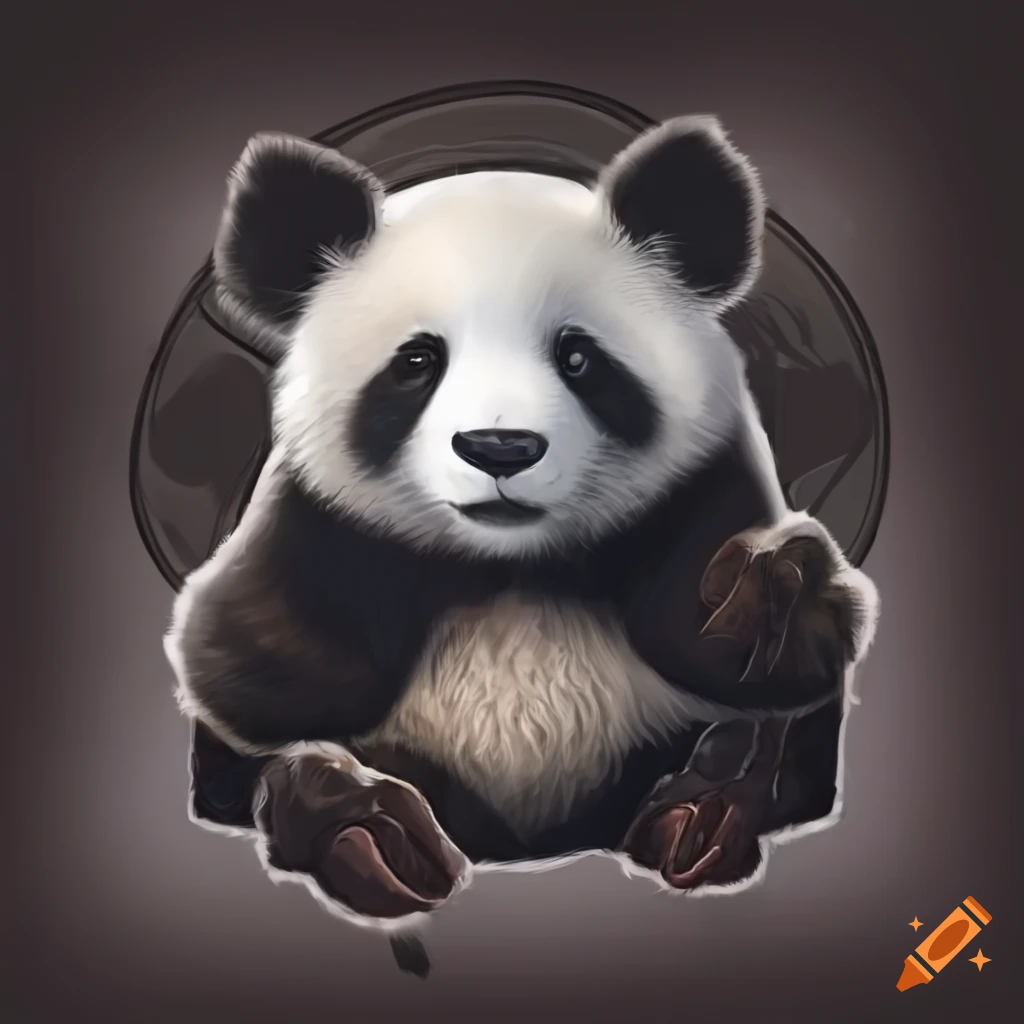 Artistic depiction of a panda in renaissance style