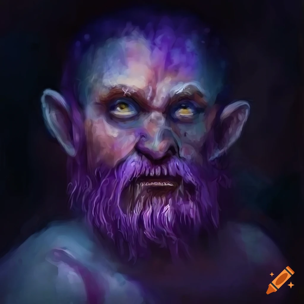 Detailed character art of a deep dwarf in an underground cavern on Craiyon