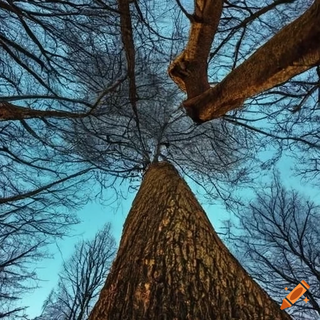 View of tree from below on Craiyon