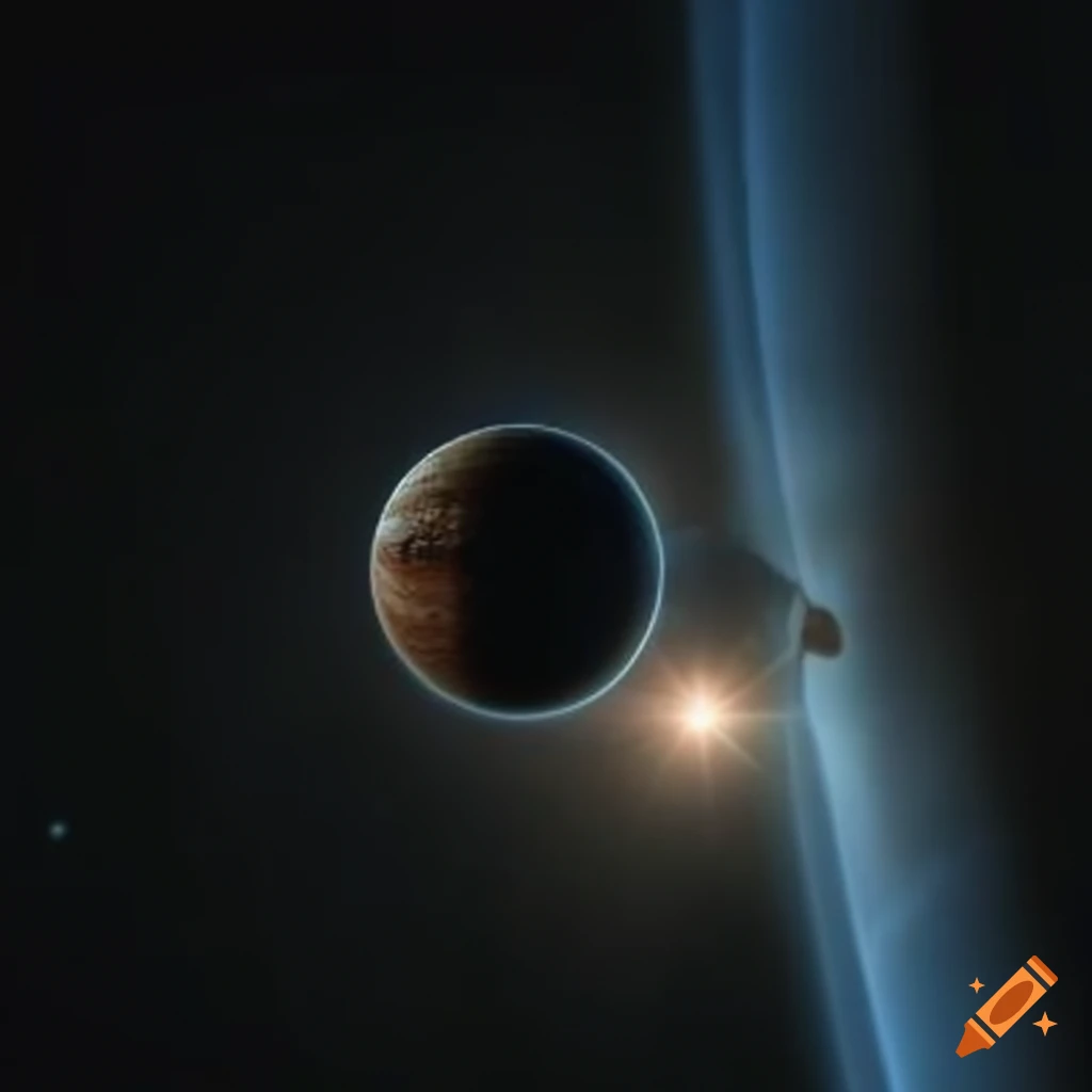 Abstract artwork of colliding planets on Craiyon