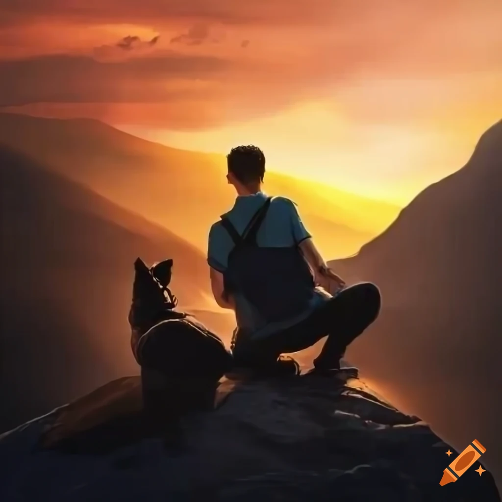 Soldier backlit by a breathtaking sunrise and mountains on Craiyon