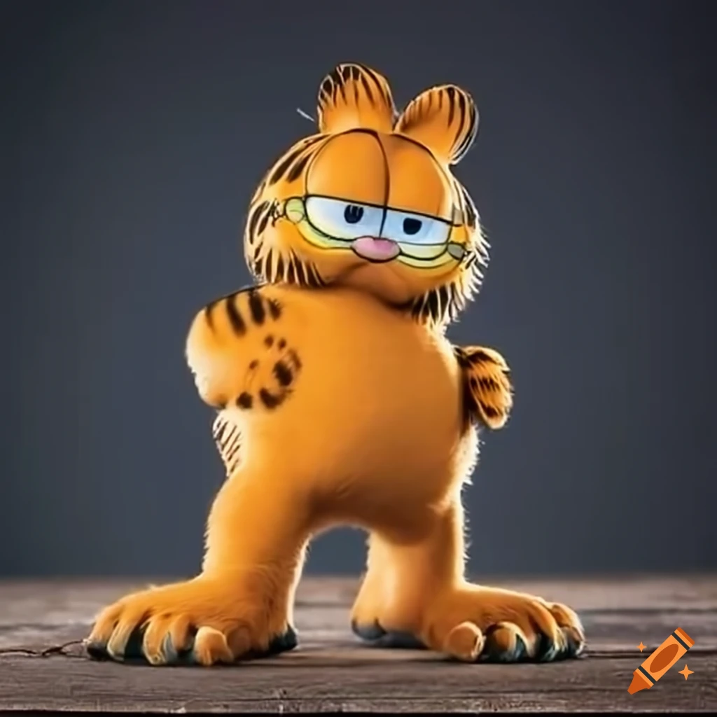 Garfield with oversized feet on Craiyon