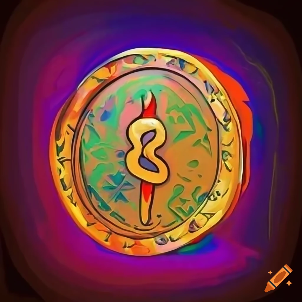 Intricate gothic coin with runes