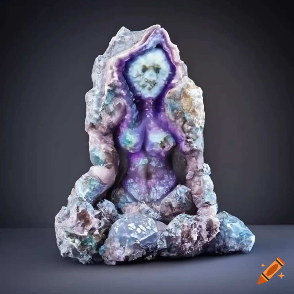 Image Of A Female Golem Made Of Stone And Crystal Geode On Craiyon