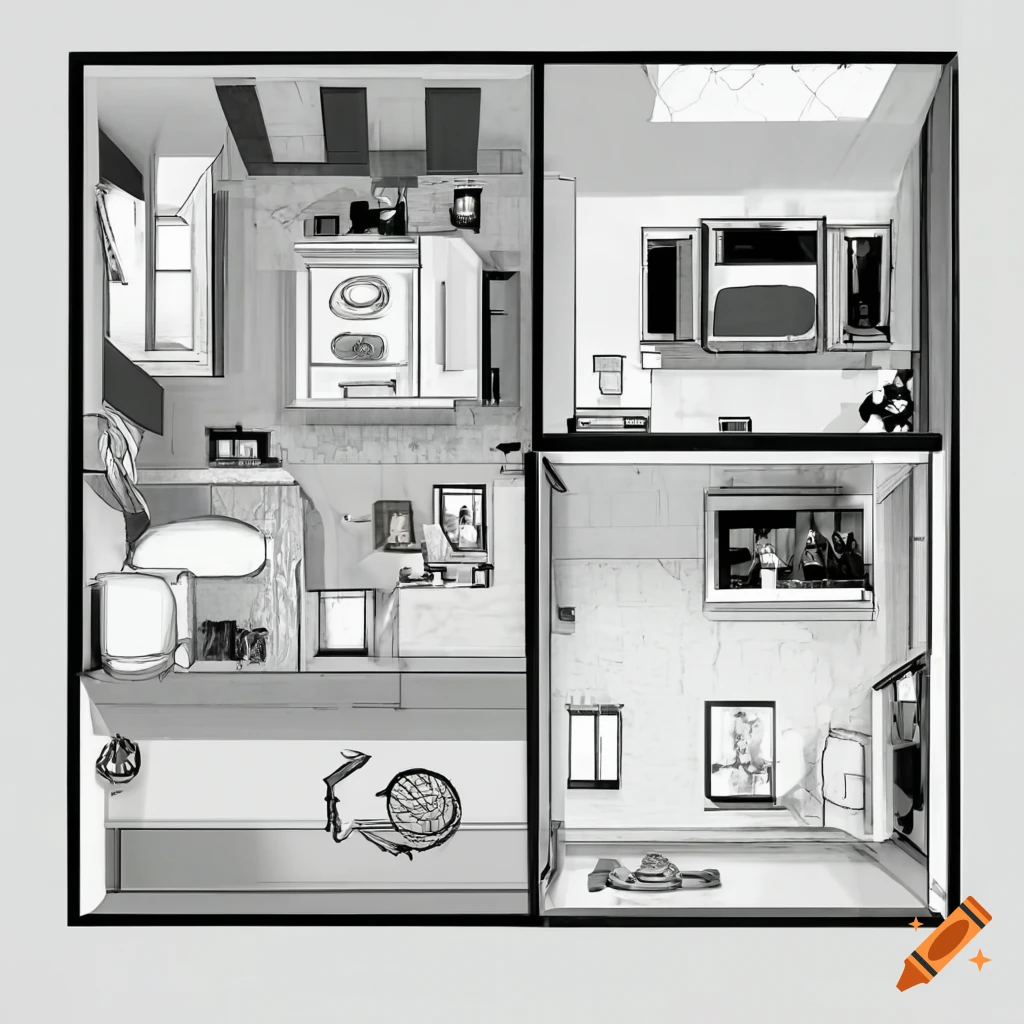 Diagram of a nike store layout with clear labels on Craiyon