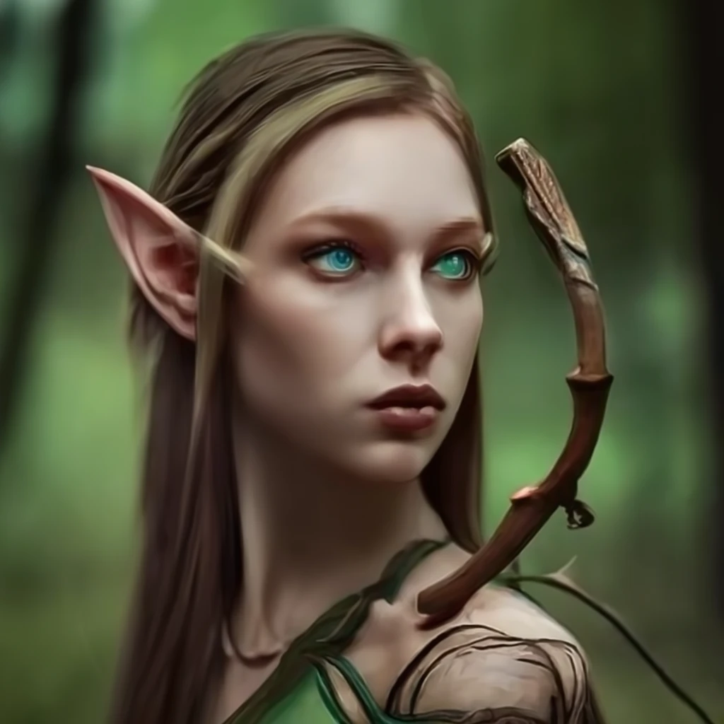 Artwork of a female wood elf archer on Craiyon