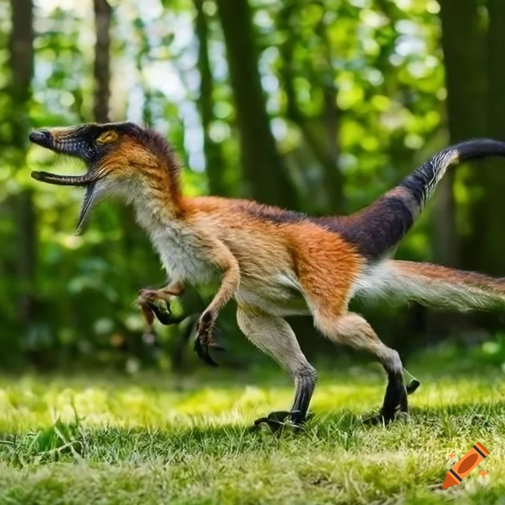 Fluffy blue and white micro raptor feathered dinosaur on Craiyon