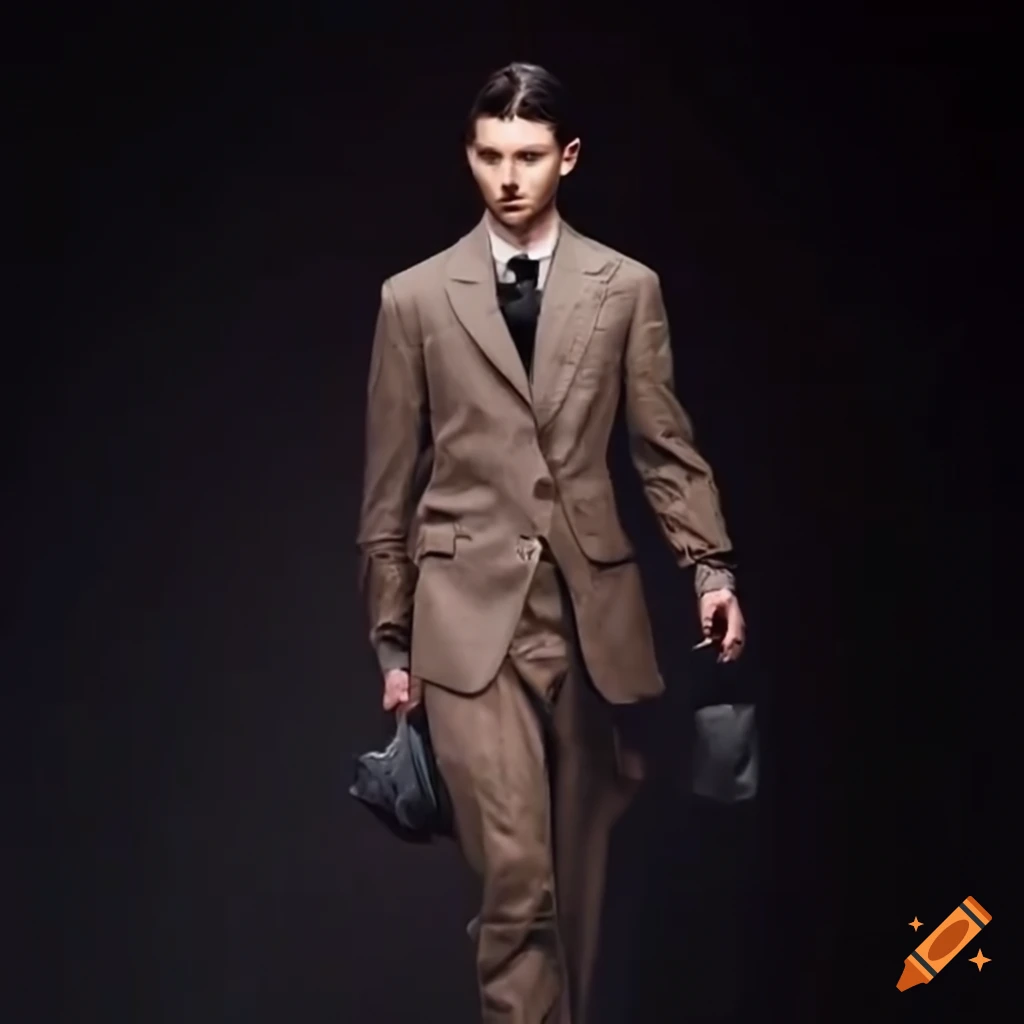 Man walking on a fashion show runway