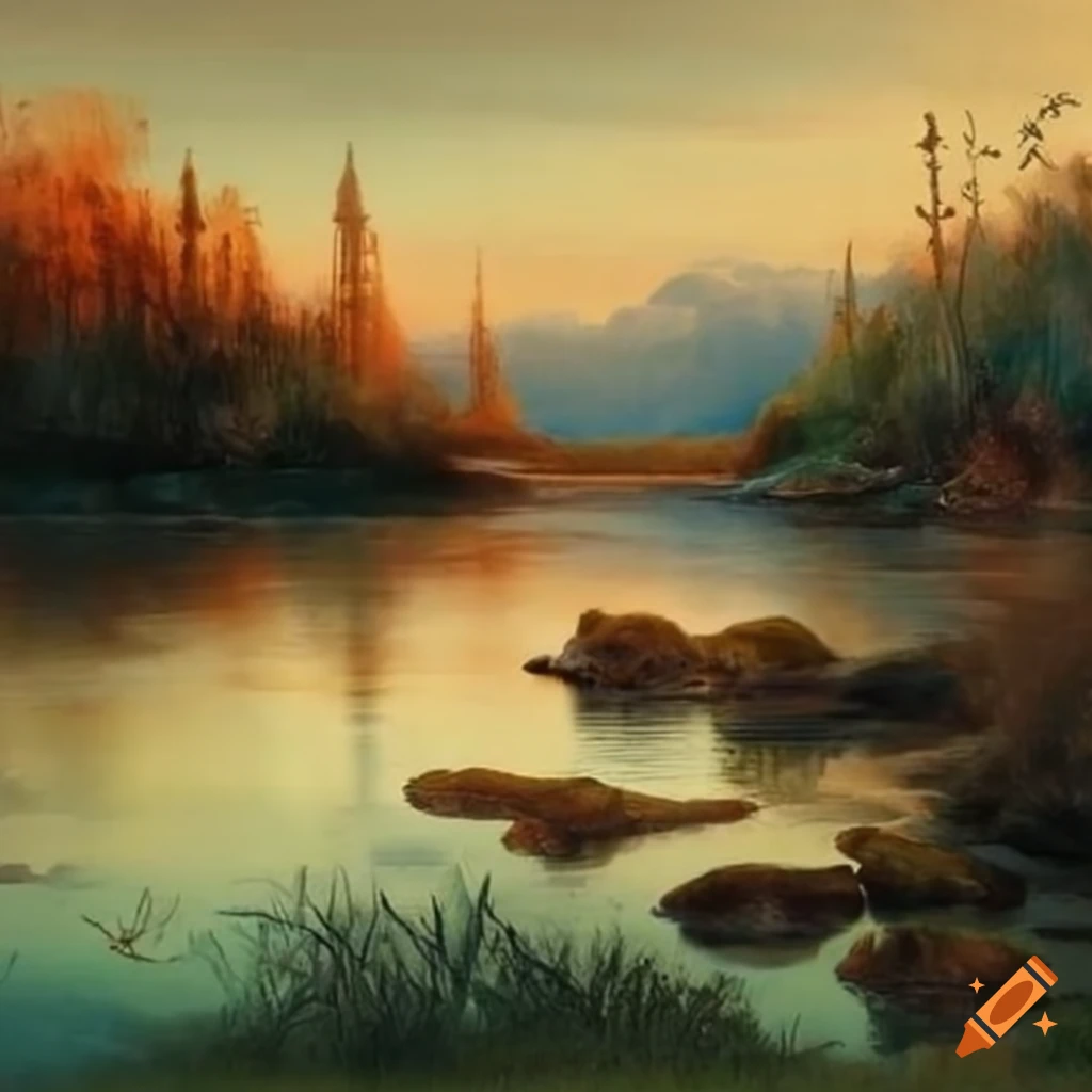 Image of futuristic nature art on Craiyon