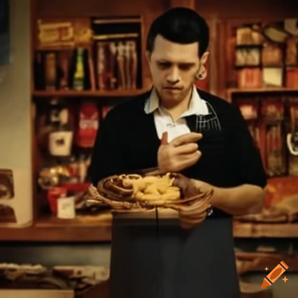 Illustration of shopkeepers interacting with players on Craiyon