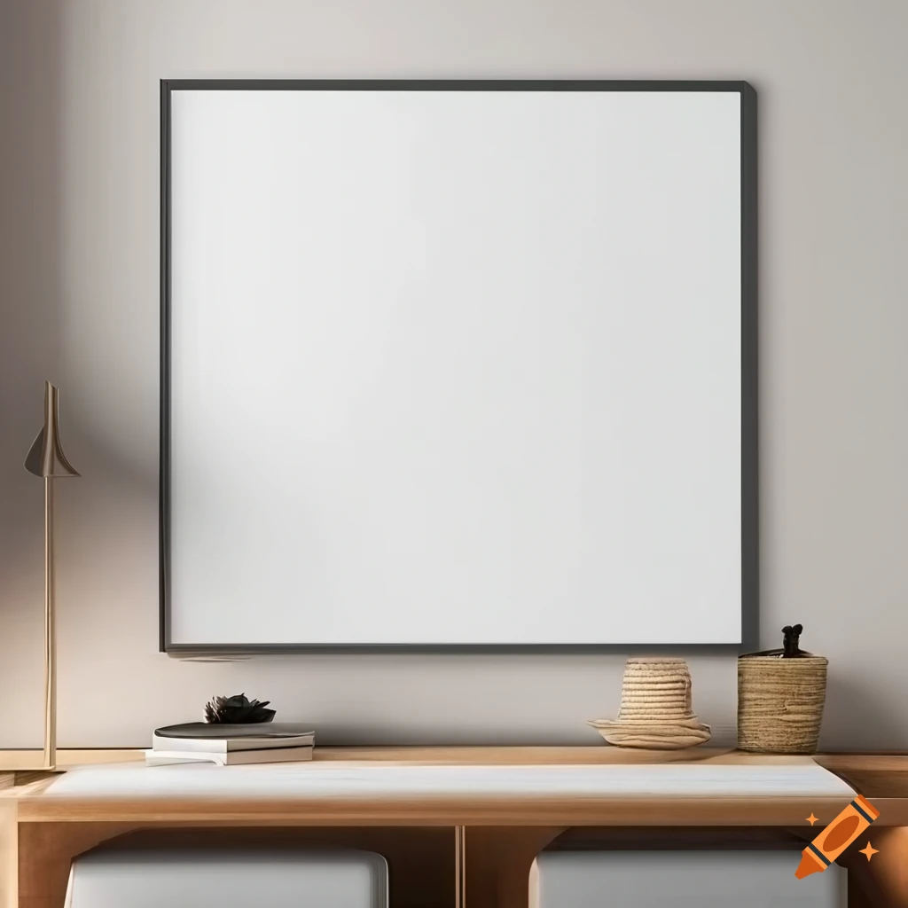 Mockup of a poster in a stylish living room on Craiyon