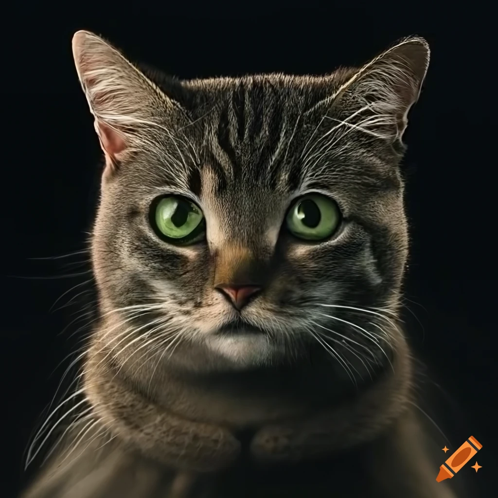 Photorealistic image of a symmetrical cat on Craiyon