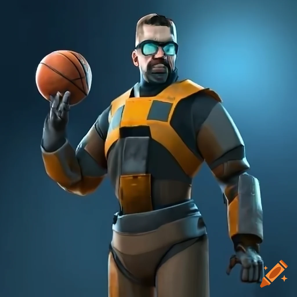 Gordon freeman half life 2 orange and black robot suit human head ...