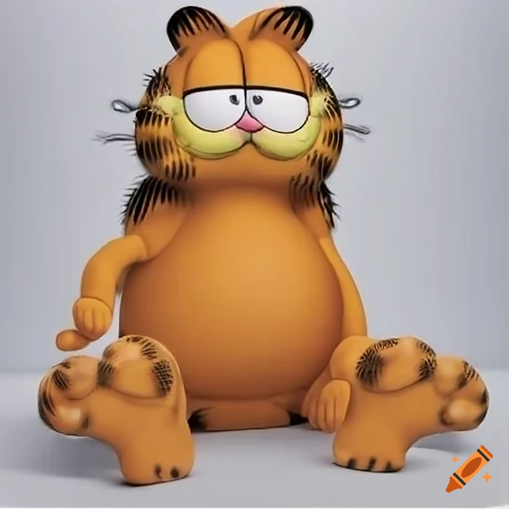 Garfield with oversized feet on Craiyon