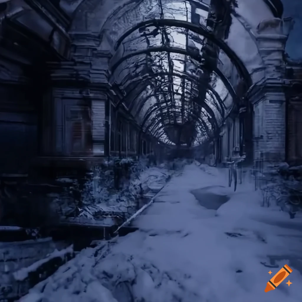 Victorian factory during blizzard on Craiyon
