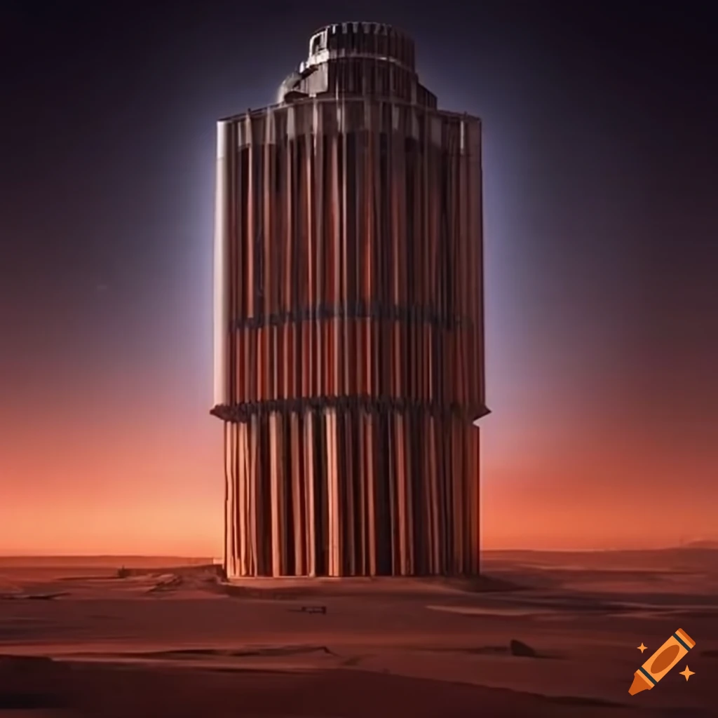 Hyper realistic rendering of an industrial complex on mars on Craiyon