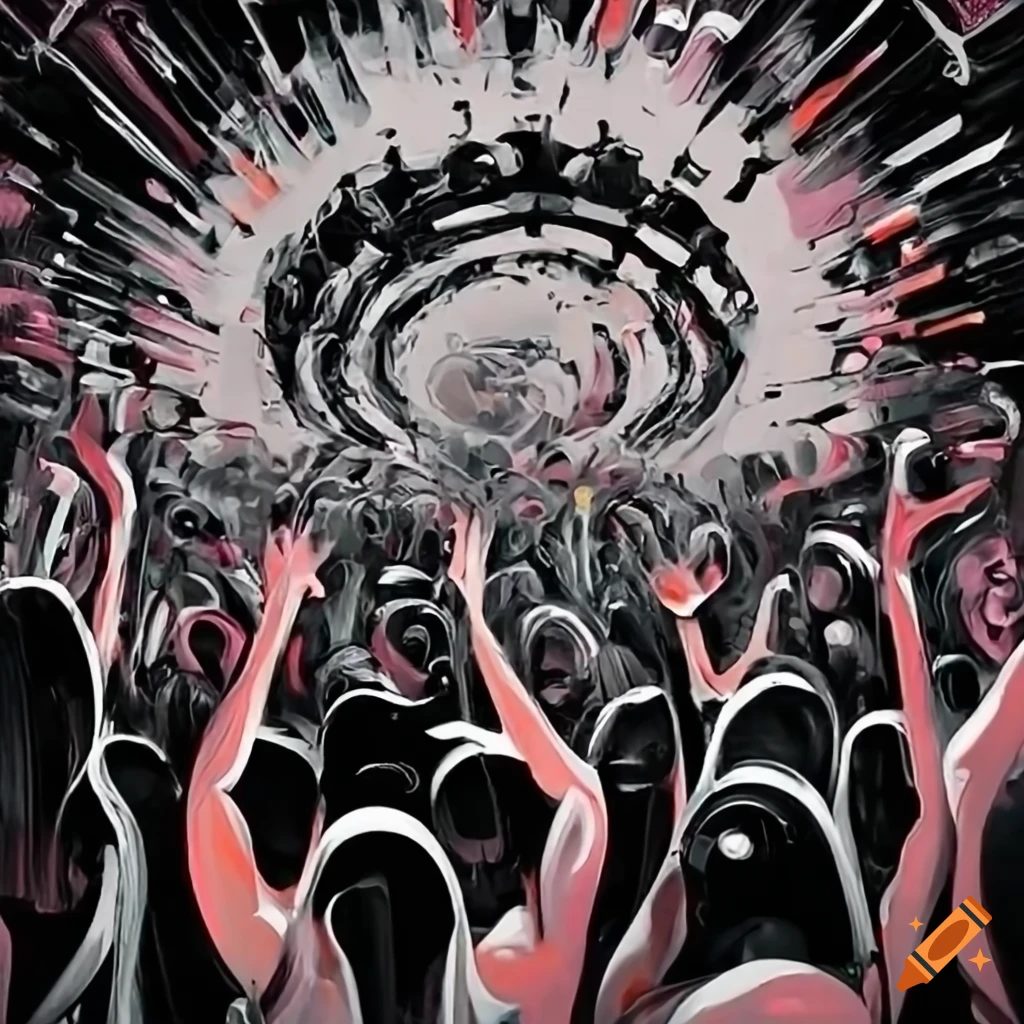 Street style rave party with massive sound system on Craiyon