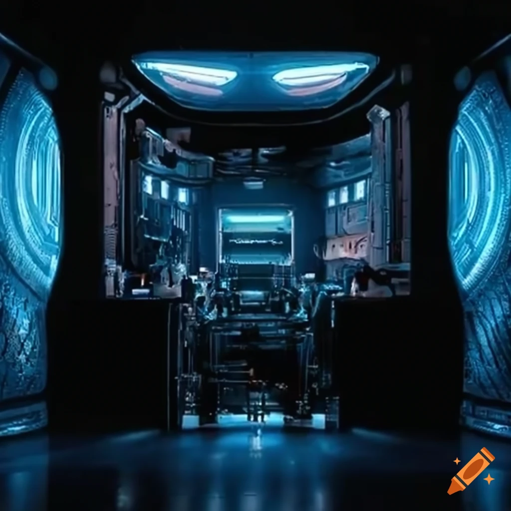 Image of a futuristic alien laboratory on Craiyon