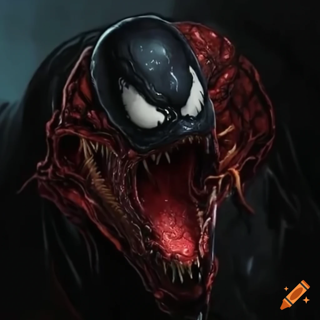 Marvel's iconic character venom in a menacing pose on Craiyon