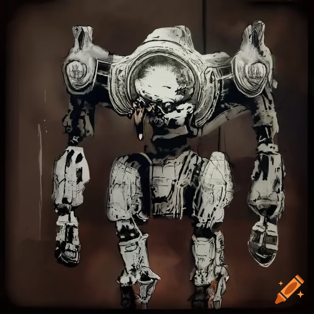 Anime manga mech with a wolf head artwork on Craiyon