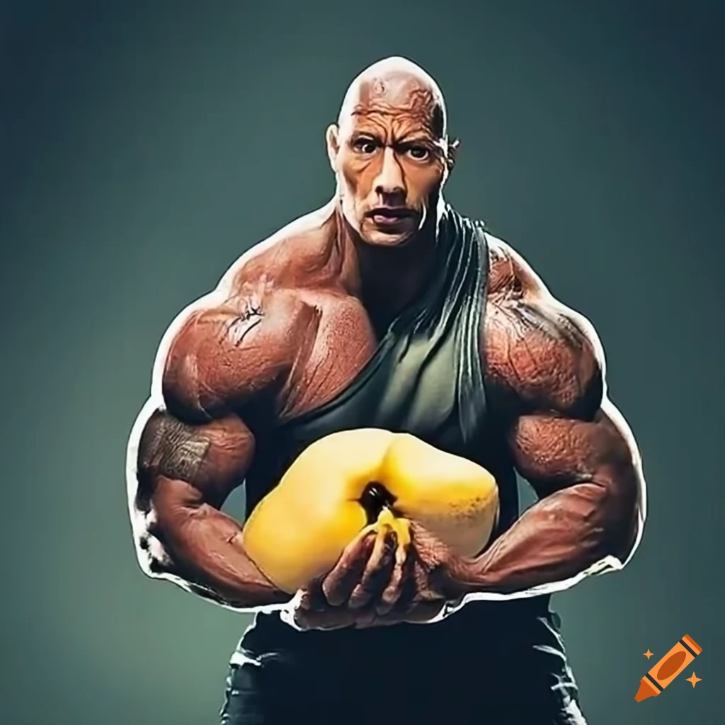The Rock Flexing Muscles
